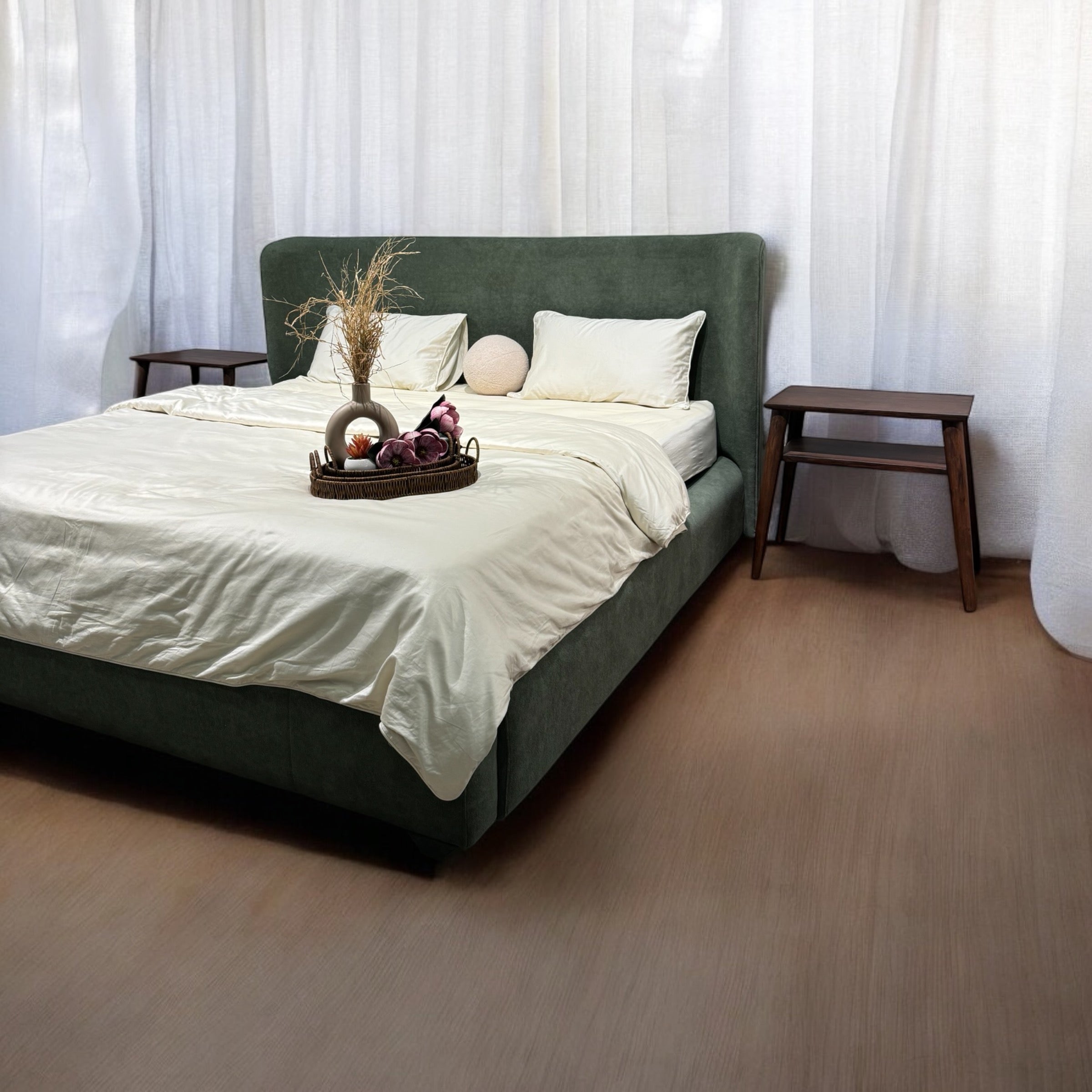 Oasis - Modern King Size Pastel Green Bed – V Surfaces