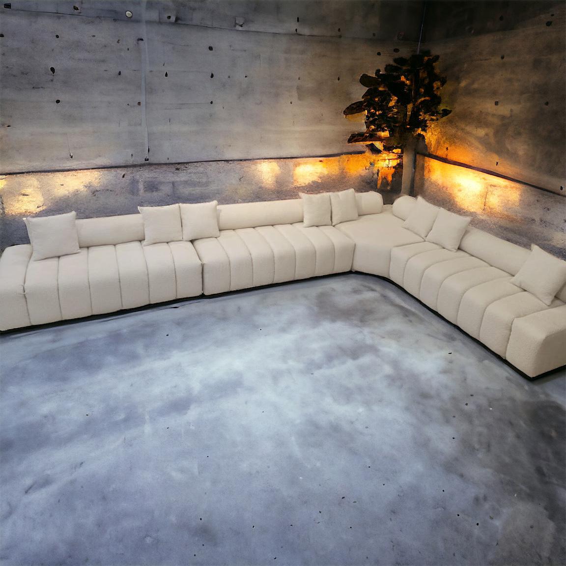 Modern Cloud Couch with Soft Boucle Upholstered, 14 Seaters (L-Shape ...