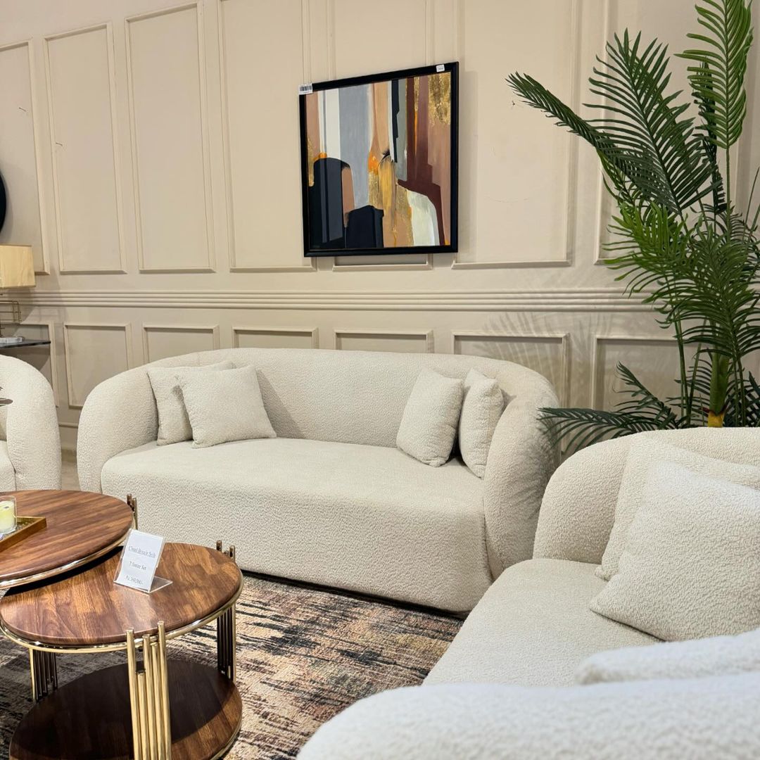 Modern Cloud Couch with Soft Boucle Upholstered, 7 Seaters Comfy Couch ...